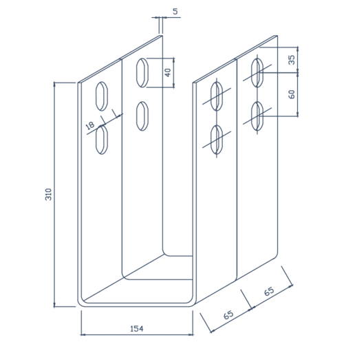 150 Wide U Bracket Double – 8 Holes - APG Group - High Volume ...