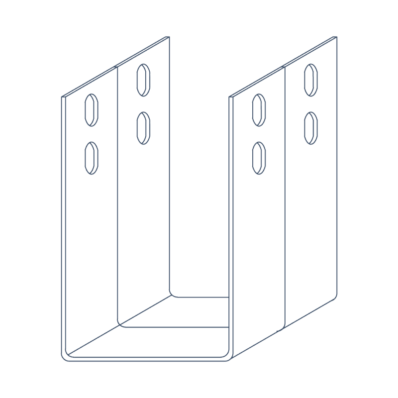 200 Wide U Bracket Double – 8 Holes - APG Group - High Volume ...