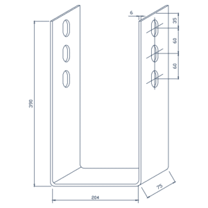 200 Wide U Bracket – 6 Holes - APG Group - High Volume Manufacturing ...