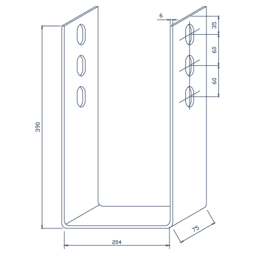 200 Wide U Bracket – 6 Holes - APG Group - High Volume Manufacturing ...