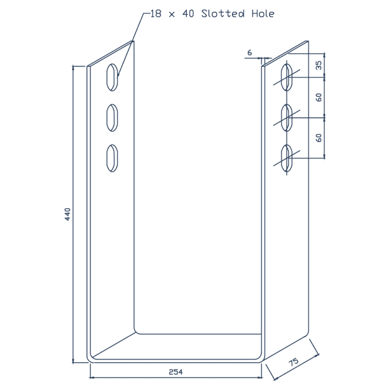 250 Wide U Bracket – 6 Holes - APG Group - High Volume Manufacturing ...