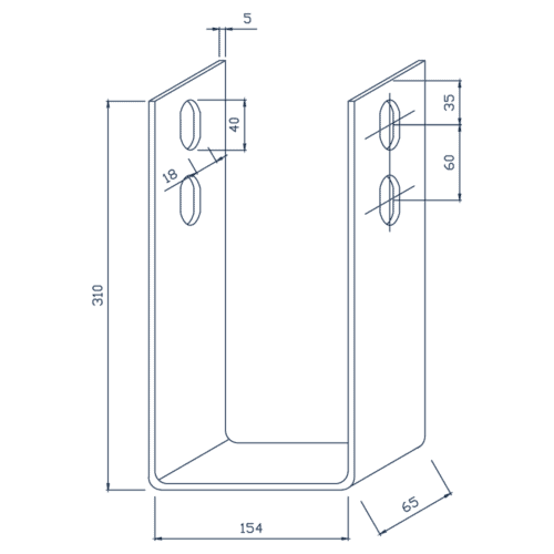 150 Wide U Bracket – 4 Holes - APG Group - High Volume Manufacturing ...