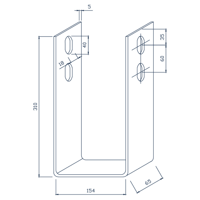 150 Wide U Bracket – 4 Holes - APG Group - High Volume Manufacturing ...