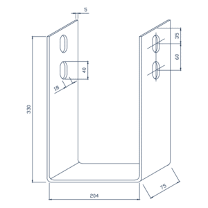 200 Wide U Bracket – 4 Holes - APG Group - High Volume Manufacturing ...
